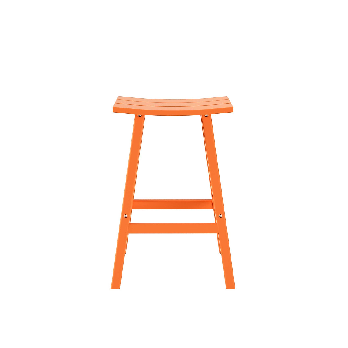 Costaelm All-Weather Bar Stools Set of 2, 29" Height Outdoor Bar Stools, Adirondack Poly Patio Bar Stool for Patio, Deck, Kitchen Counter and Garden, Orange