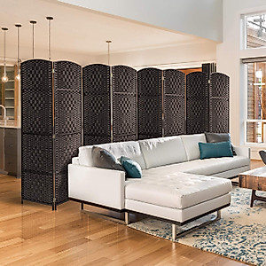 Sorbus 8 Panel Room Divider 6 ft. Tall - Privacy Screen, Extra Wide Double Hinged Panels, Diamond Double-Weaved, Partition Room Dividers and Folding Privacy Screens, Wall Divider for Room Separation