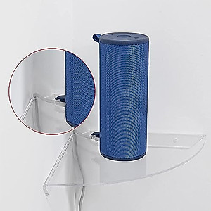 Qinlorgo Corner Wall Shelf, Quarter Round Corner Shelves Wall Mount for Shower Room for Photo Albums (Transparent)