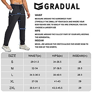 G Gradual Men's Sweatpants with Zipper Pockets Tapered Joggers for Men Athletic Pants for Workout, Jogging, Running (Black, 3X-Large)