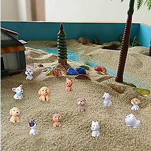 12 Pieces Resin Fairy Garden Animals, Fairy Garden Accessories, Micro Landscape Kit, Miniature Figurines, for Garden DIY, Dollhouse Decoration, Plant House Decor (Dog)