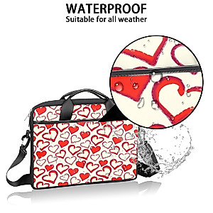 Heart Shape Laptop Computer Bag Waterproof Shoulder Messenger Bag 13-15 inch Durable Laptop Tote Bag with Shoulder Strap Handle Lightweight Crossbody Briefcase