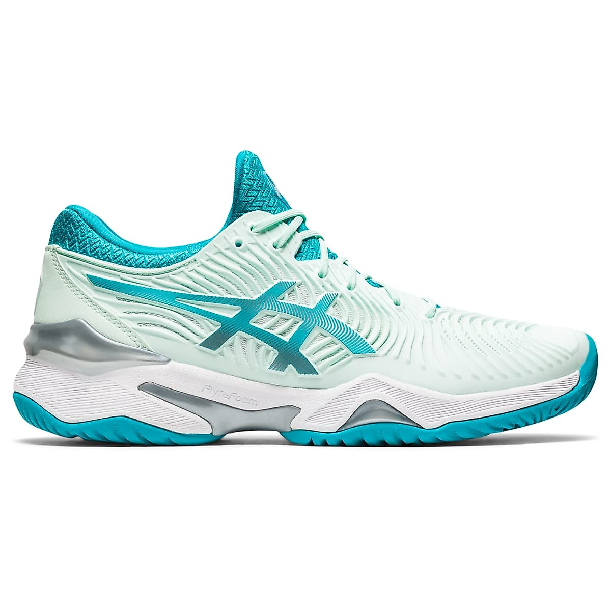 ASICS Women's Court FlyteFoam 2 Tennis Shoes, 8.5, BIO Mint/Lagoon
