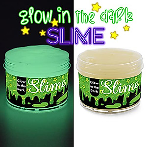Galaxy Slime Glow in The Dark Clear Slime for Kids Kids Putty Slime 7OZ Galaxy Slime Party Favor One Pack DIY Sludge Slime Toys Stress Relief Toys Educational Game for Girls Boys