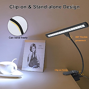 Vshinic Music Stand Light,Clip On Piano Lights 18 LED Orchestra Light Clip On Reading Light,Fully Adjustable No Flicker for Piano,Book Reading, DJ, Craft Work (Powered by AC Adapter AAABatteries)
