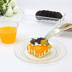 KVMORZE Clear Cracker Serving Tray, Transparent Macaron Display Tray, Rectangular Cracker Holder for Serving Trays, Food Display Cracker Serving Tray Stand for Home, Party, Events, U Shape