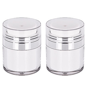 Cream Jar Vacuum Bottle, 30ml Portable Lotion Dispenser,Travel Containers For Lotions And Creams Leak Proof, Airless Pump Bottles For Toiletries Cosmetic Container(2pcs)