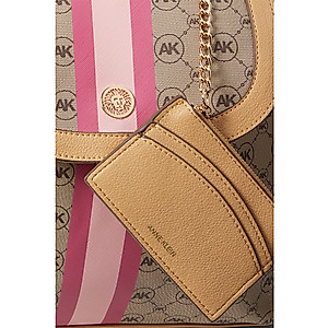 Anne Klein Ring Logo Backpack w/Varsity Stripe Pink One Size