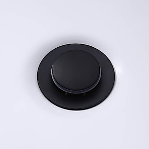 KES Bathroom Sink Drain with Overflow Pop Up Drain Assembly Vessel Sink Stopper Matt Black, S2007A-BK
