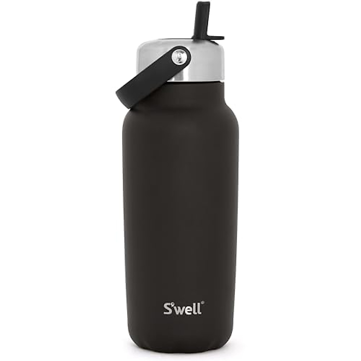 S'well Recycled Stainless Steel Explorer with Flip Straw Lid, 32oz, Onyx, Triple Layered Vacuum Insulated Containers Keeps Drinks Cold for 42 Hours and Hot for 10