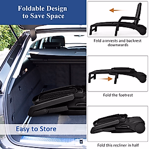 Giantex Chaise Lounge Outdoor, 6 Adjustable Backrests Lounge Chair Recliner, Outdoor Furniture for Patio Poolside Garden, Foldable Sun Lounger with Wheels (2, Black)