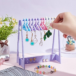 PH PandaHall Earring Organizer 60 Holes Acrylic Coat Hanger Earring Holder Rack Earring Display Stands for Selling Unique Dangle Ear Stud Organizer for Earring Retail Show Personal Exhibition