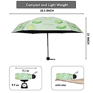 Xiuying Feng Mini Travel Umbrella, Small Compact Portable Umbrella for Sun and Rain, Windproof Parasol with 99% UV Protection for Women and Men