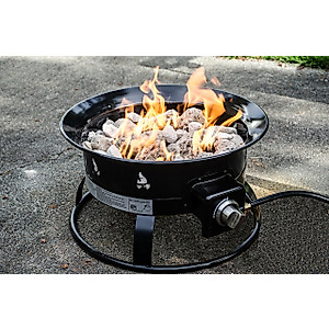 Heininger 5995 58,000 BTU Portable Propane Smokeless Outdoor Gas Fire Pit Black