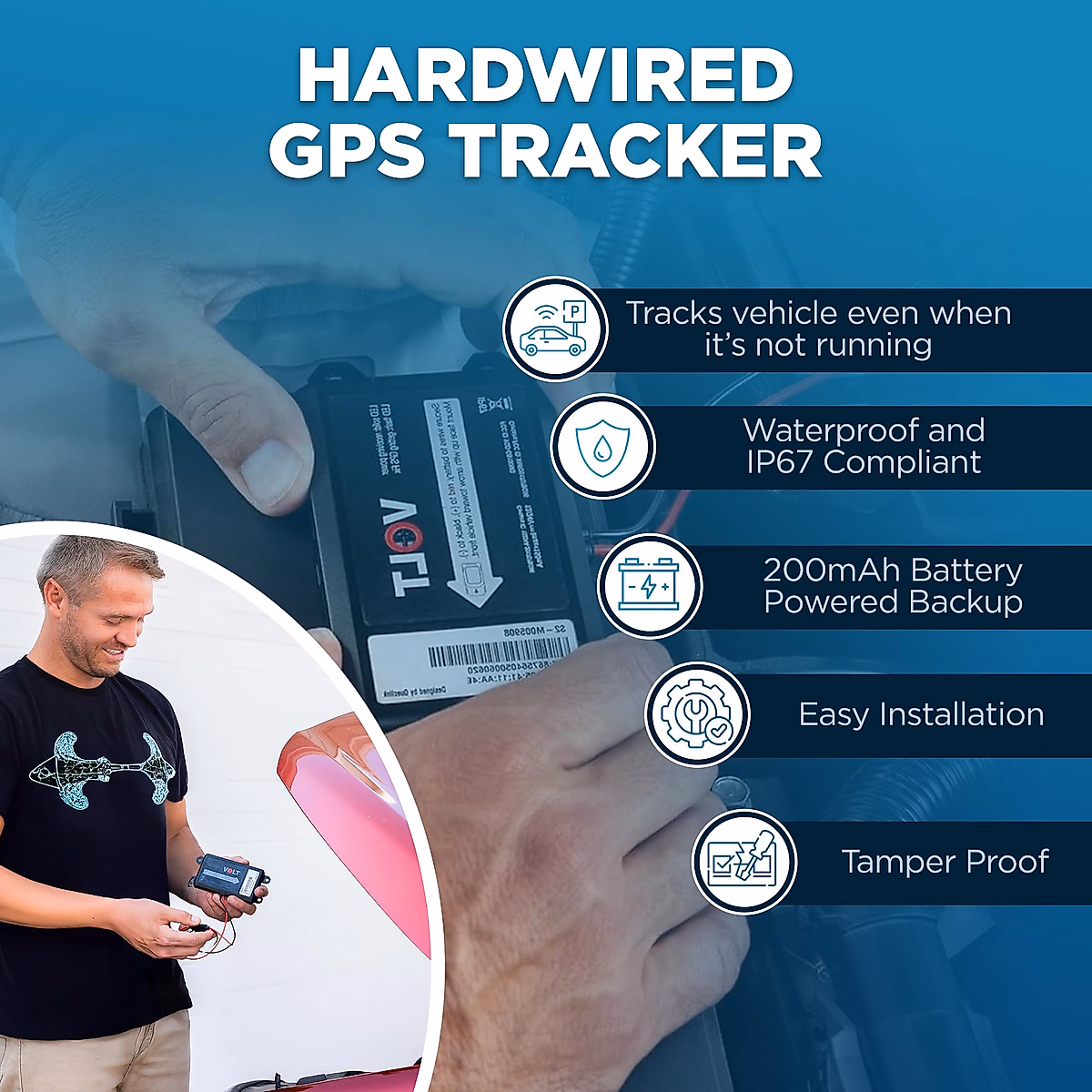 Lightning GPS Easy Wired 4G Vehicle GPS Tracker – Hardwired Hidden Tracking Device, Waterproof, Covert, Real-Time Fleet Security for Cars, Trucks, Motorcycles & Vehicles - Subscription Required