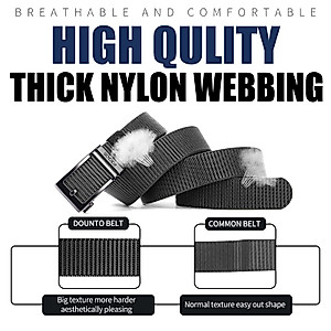 ACTCLOUD Ratchet Belts for Men, Tactical Gun Belt Nylon Web Golf Belt with Automatic Slide Buckle (S-for Waist 30"-36" (Length 45"), Black)