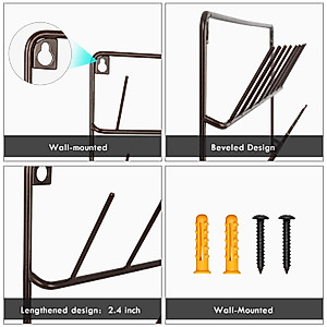 HAITARL 4 Set of Sewing Thread Organizer,Wall-Mounted Metal Thread Rack,32-Spool Thread Holder with Hanging Hooks for Organizing Threads,Brown