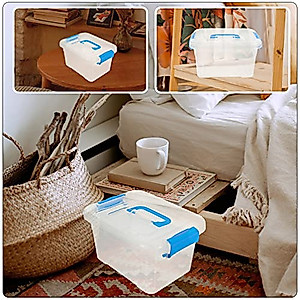 Cabilock Plastic Storage Bins 6pcs Clear Storage Latch Box Plastic Storage Container Bin with Latching Lid Stackable Nestable Shoe Box Organizer for Art Supplies Clear Plastic Storage Bins