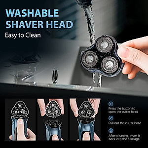 Sejoy Electric Razor for Men, Mens Electric Shavers, Rechargeable Electric Razor Shaving Machines, with Pop-up Trimmer, 1 Hour Fast Charging, 3D Floating Head, LCD Power Indicator