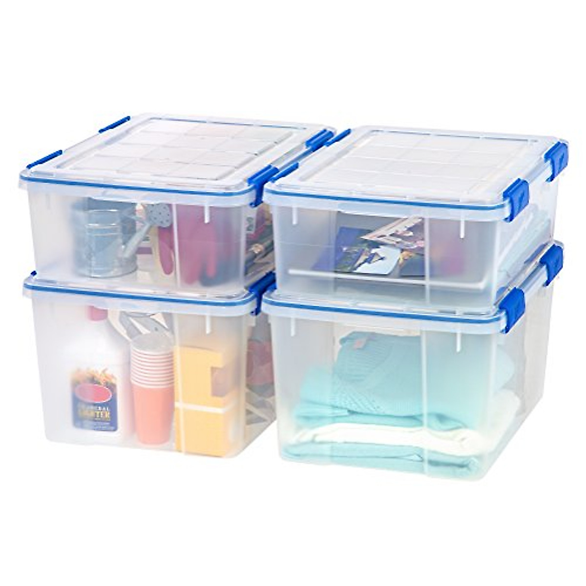 IRIS USA WSB-S/SD Combo WeatherShield 26.5 and 44 Quart Storage Box, Clear