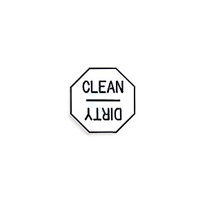 Fox Run - 5935 Fox Run Clean or Dirty Dishwasher Magnet, 2.5 x 2.5 x 0.25 inches, White