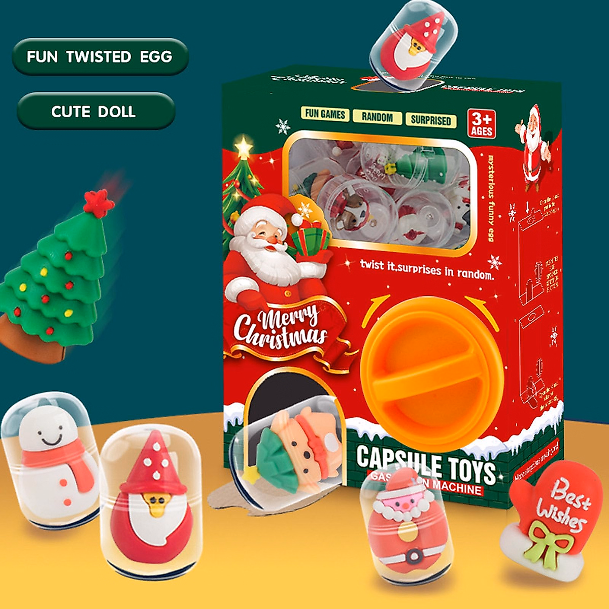 GBSELL Christmas Surprise Lucky Draw Machine Props, Interesting Gachapon Machine for Surprise, Festival Lucky Gacha Machine