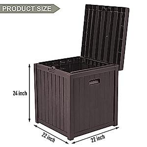 SUNVIVI OUTDOOR Patio Storage Box, 51 Gallon Small Deck Boxes Outdoor Waterproof Patio Cushion Storage Outside Container for Pool Towel, Garden Tools, Toys, Brown