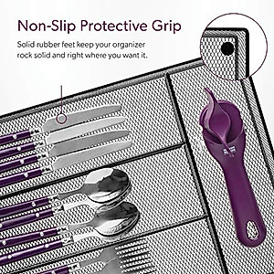 Mindspace Cutlery Tray, 4 Compartments | Kitchen Utensil Drawer Organizer | Metal Silverware Organizer | The Mesh Collection, Black