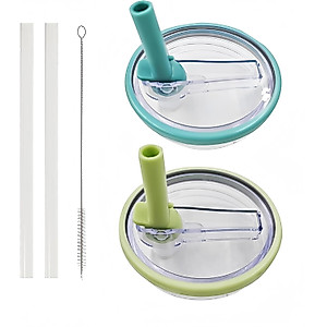 30 oz Tumbler Flip Straw Lid Replacement Fit Compatible with Stanley Quencher Cup,2 PCS Spill Proof Splash Resistant and Leak Proof Lids,Reusable Tumbler Cover Compatible with Stanley Tumbler Cup (E)