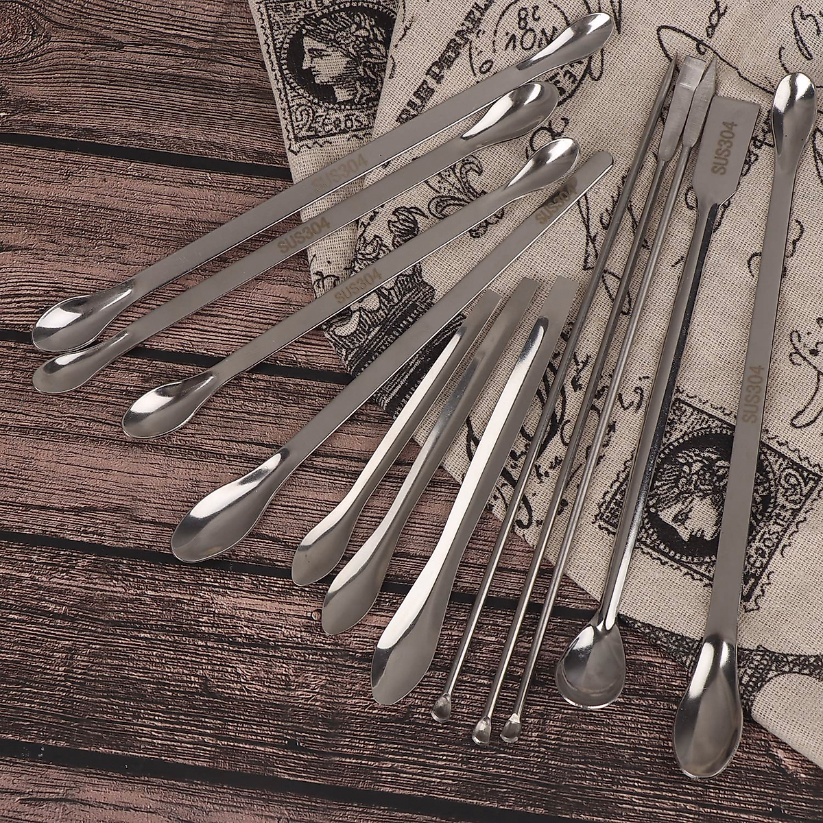 24 Pieces Stainless Steel Lab Spatula Micro Lab Scoop Stainless Steel Micro Spatula for Powders Gel Cap Filler