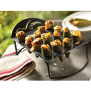 Outset Non-Stick Jalapeno Roaster, 6.25 x 11.5 x 2 inches, Black