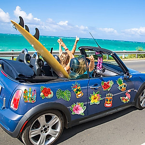 13 Pcs Summer Beach Car Magnets Cruise Door Magnets Decorations Pineapple Palm Tree Refrigerator Magnets Hawaii Tropical Magnets Fridge Decor Flamingo Magnetic Decals Sticker for Fridge