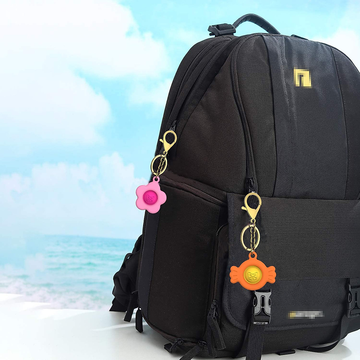 SVNVIOZ 3-Pack Simple Dimple Push Pop-It Fidget Toys Christmas Stocking Stuffing, Pop Keychain Toy Single Popit Fidget Mini Toy with Buckle Ring Stress Relief and Anti-Anxiety Puzzle Fun for Kids