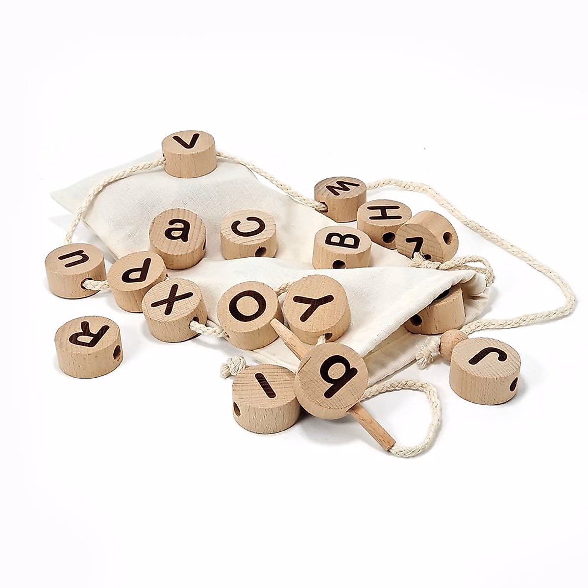 Play I Do Alphabet Lacing Beads for Toddlers - Lacing Toy to Develop Fine Motor Skills and Teach ABC