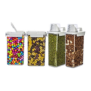 XhOSLAnd Cereal Storage Container Set, Pantry Organizer, Food Portion Containers (L-4PCS)