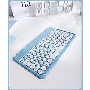 Keyboard Case for iPad Mini 7th/6th Generation 8.3 Inch, Case for iPad Mini 7 A17 Pro/Mini6 Keyboard with Mouse, Cute Round Key Detachable Keyboard Case with Pencil Holder, Pink