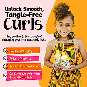 CurlyKids Super Detangle Kids Shampoo & Conditioner Set, Frizz-Free Care for Curly, Kinky, Wavy, and Frizzy Hair - Sulfate & Paraben-Free Hair Care