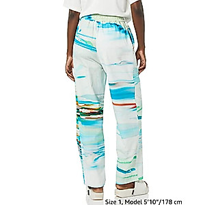 rare/self All-Gender Pull-on Wide Leg Twill Pant, Blue Digital Print, 2