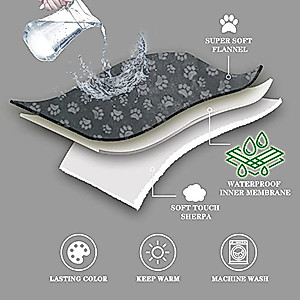 Qeils Dog Blankets for Small Dogs - Waterproof Cat Blanket Washable - Sherpa Fleece Puppy Blanket, Soft Plush Reversible Throw Protector for Bed Couch Car Sofa, 30"X40", Dark Grey