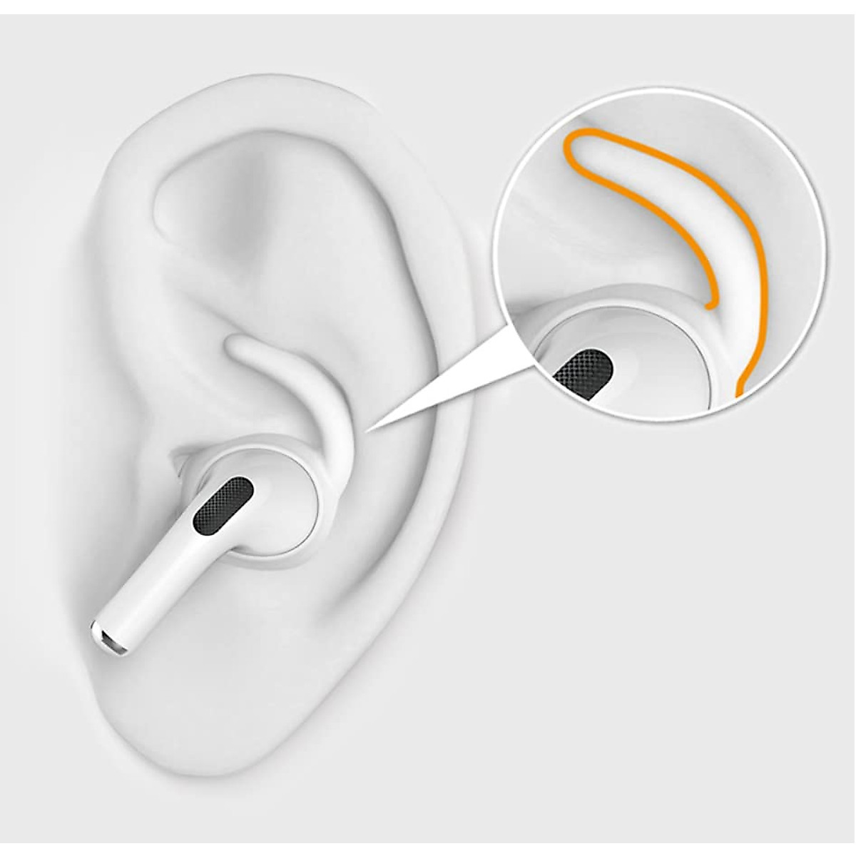 ALXCD Sport Ear Tips Hook Compatible with AirPods Pro Earbuds, Anti Slip Soft Silicone Earbuds Covers Earhooks, Compatible with AirPods Pro, 10 Pairs 10 Color