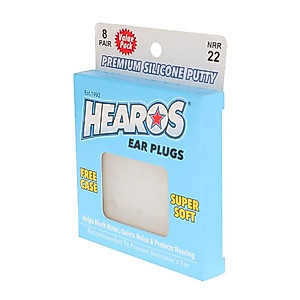 Hearos 5068 Moldable Silicone Waterproof Swimming Earplug, NRR 22, Pairs, Pack of 8