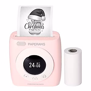 PAPERANG P2S Mini Printer, 300DPI Wireless Thermal Sticker Printer Compatible with iOS Android Mac Windows for Photo Picture Receipt Memo Note Label Sticker, Good Gift(Pink)