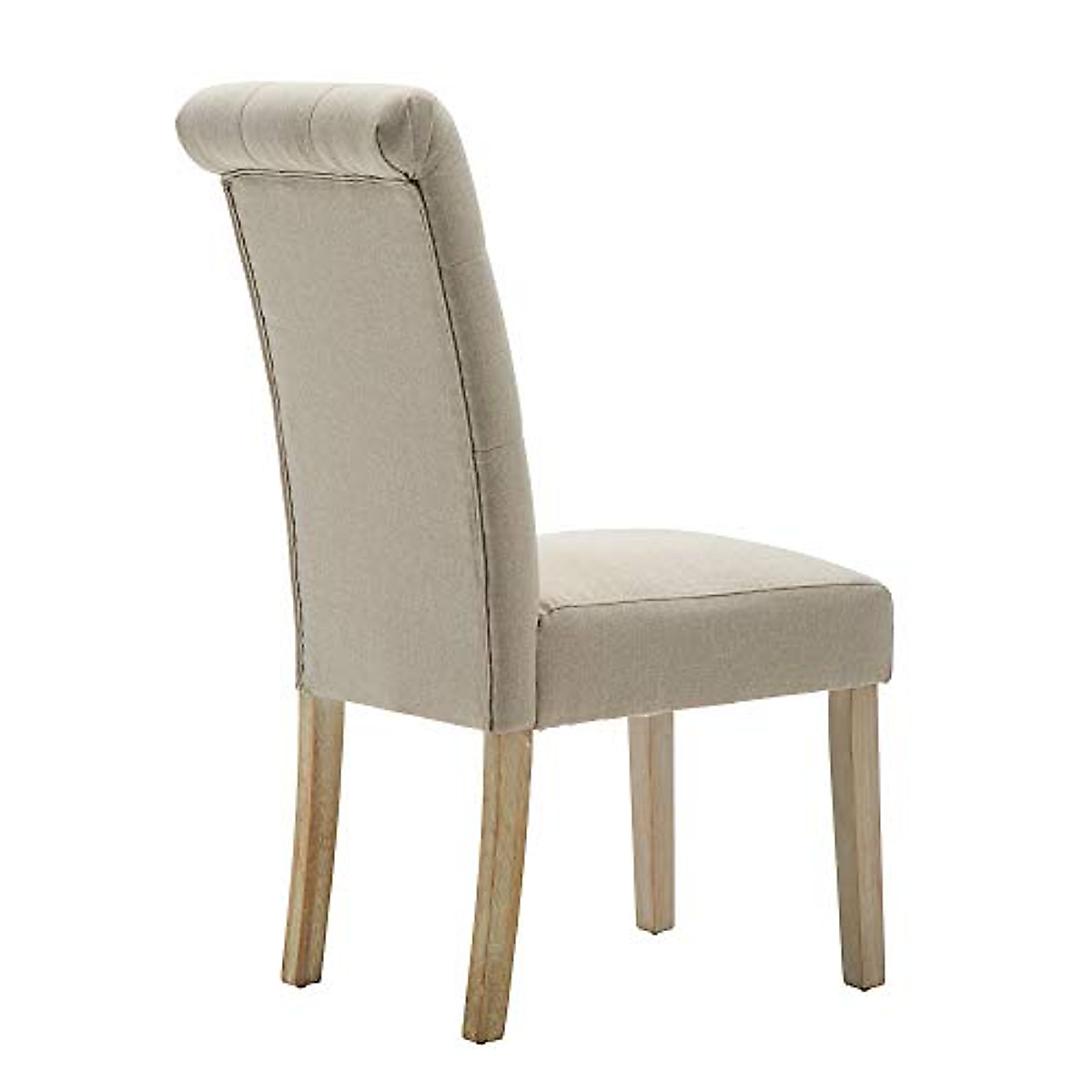 NOBPEINT Tan Fabric Upholstered Dining Chairs Solid Wood Legs, Set of 4