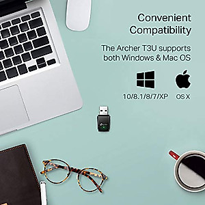 TP-Link AC1300 USB WiFi Adapter(Archer T3U)- 2.4G/5G Dual Band Wireless Network Adapter for PC Desktop, MU-MIMO WiFi Dongle, USB 3.0, Supports Windows 11, 10, 8.1, 8, 7, XP/Mac OS X 10.9-10.14