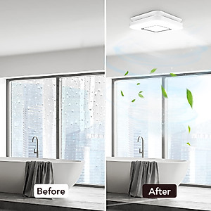 OREiN Bathroom Exhaust Fan with Light, 110 CFM 2.0 Sones, 27W Bathroom Fan with Light for Home, 1500lm LED Light 3000K/4000K/5000K Selectable & Nightlight, FCC/ETL Listed, Bathroom Fan Light Combo