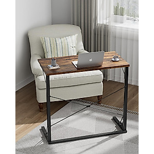 Vantic 31.5" Folding Desk, Foldable TV Tray Table for Eating on Couch, Extra Large TV Dinner Trays, Portable Fold Computer Writing Desk Table for Home Office, Rustic Brown