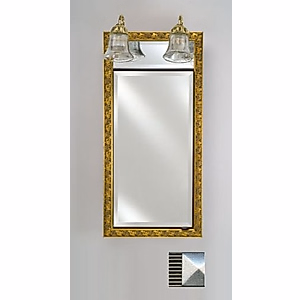 Signature Single Door Medicine Cabinet with Traditional Lights Finish: Meridian-Antique Silver with Antique Silver Caps, Size: 17” x 30”
