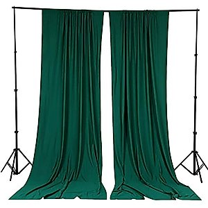 BalsaCircle 10 ft x 10 ft Hunter Green Polyester Photography Backdrop Drapes Curtains Panels - Wedding Decorations Home Party Reception Supplies