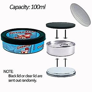 Self-Seal Cali Tin Can with Ring Lid and Labels, Side Stickers, Pressitin Stickers, Tin Tuna Can - No Tools Needed - 100ml/3.5g-20 Sets