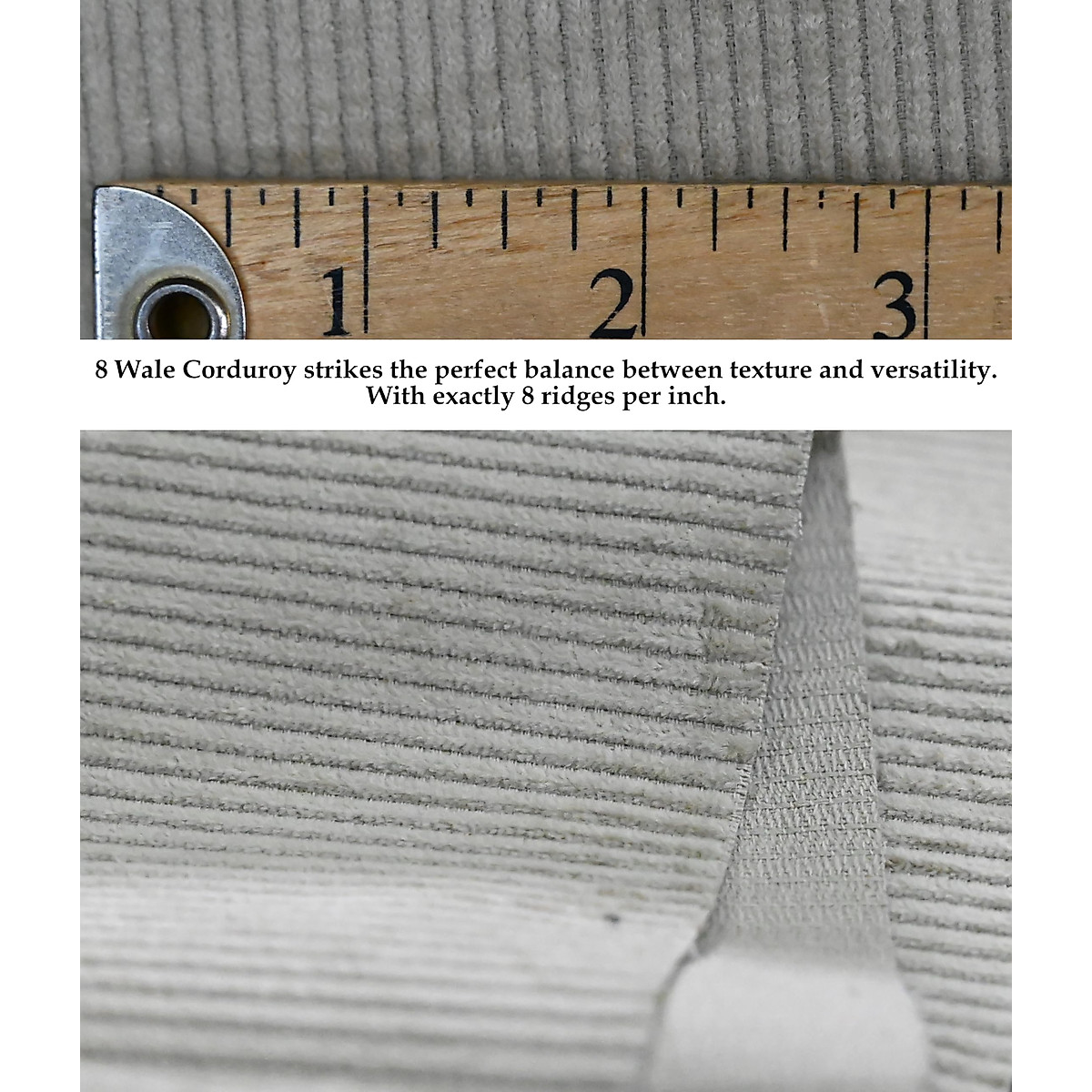 Corduroy Fabric 8 Wale Apparel 290-300GSM Solid Color by Continuous Yard 58" W 100% Cotton - Egyptian Yarn Stripe Texture Soft Trouser Coat Cushion Cover Sofa Cover Sewing Costume Upholstery Navy
